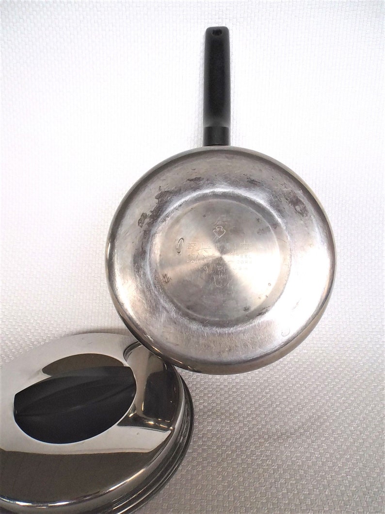 Ekco Flint 2 Quart Stainless Steel Saucepan and Cover Radiant Core ...