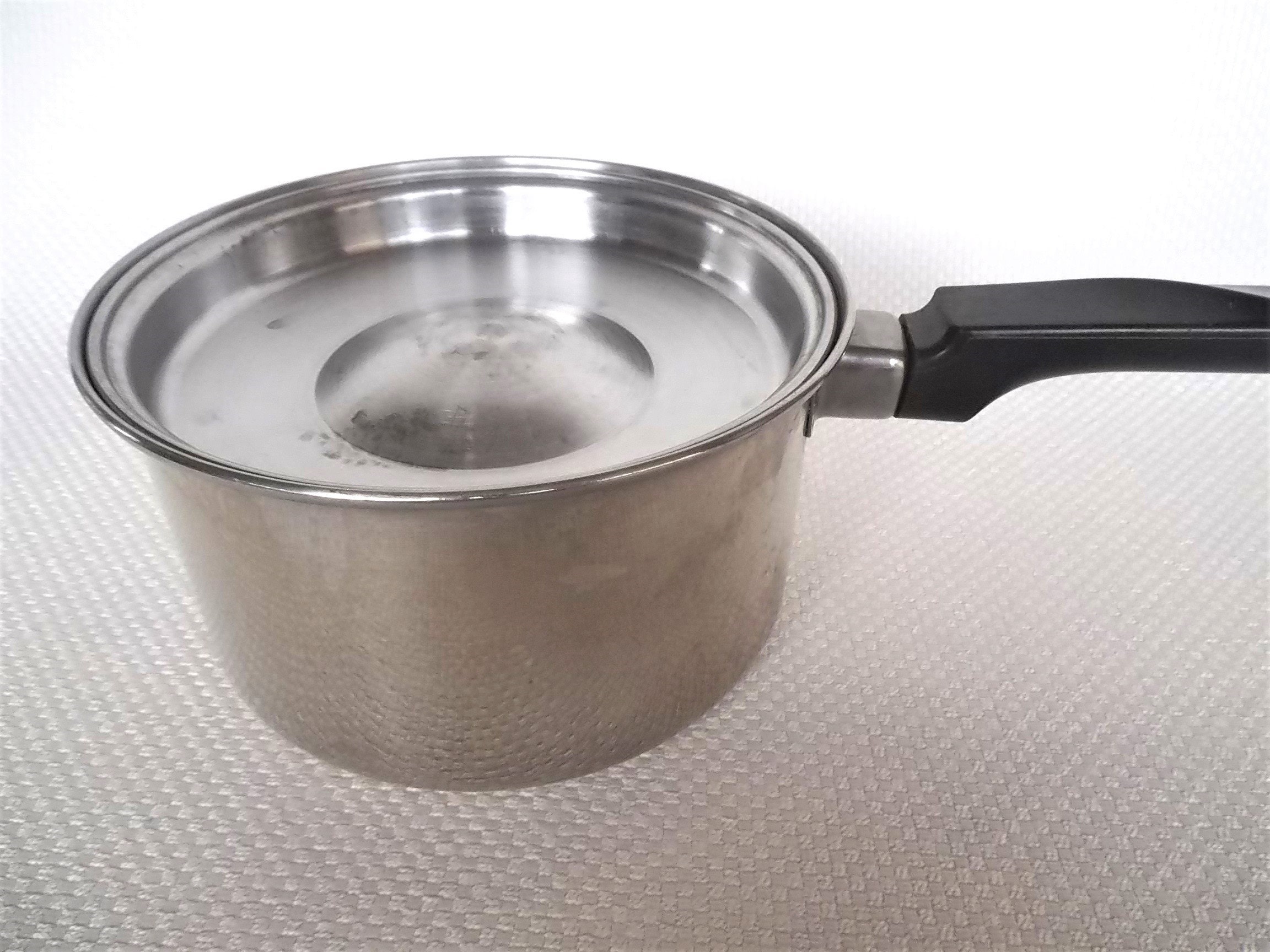 Ekco Flint 2 Quart Stainless Steel Saucepan and Cover Radiant Core ...