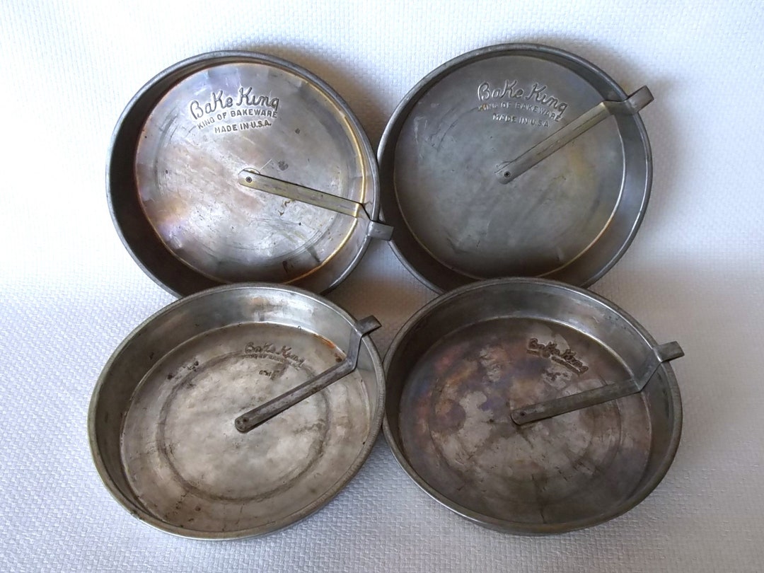 Set of 4 Vintage Bake King 8 Inch STEEL Cake Pans With Easy - Etsy