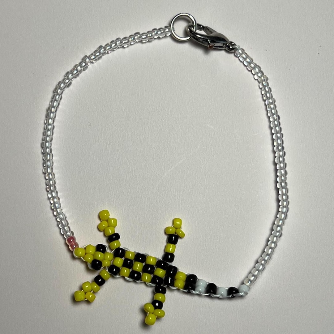 Leopard Gecko Lizard Seed Bead Bracelet - Etsy