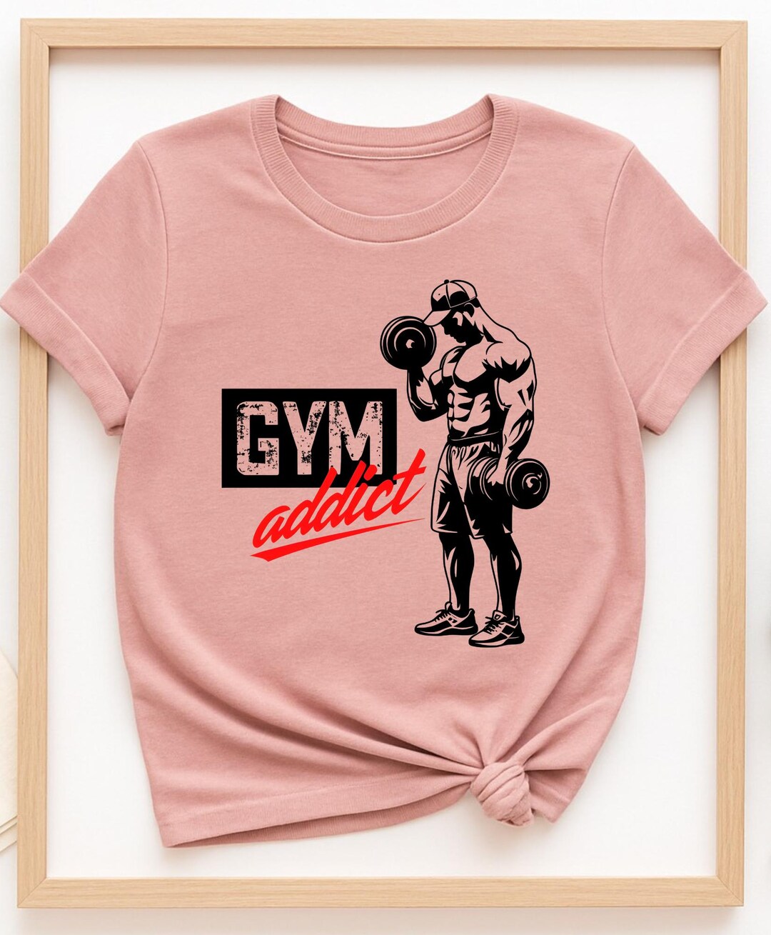 Gym Addict PNG, Bodybuilder T-shirt Design for Fitness Lovers, Muscle ...