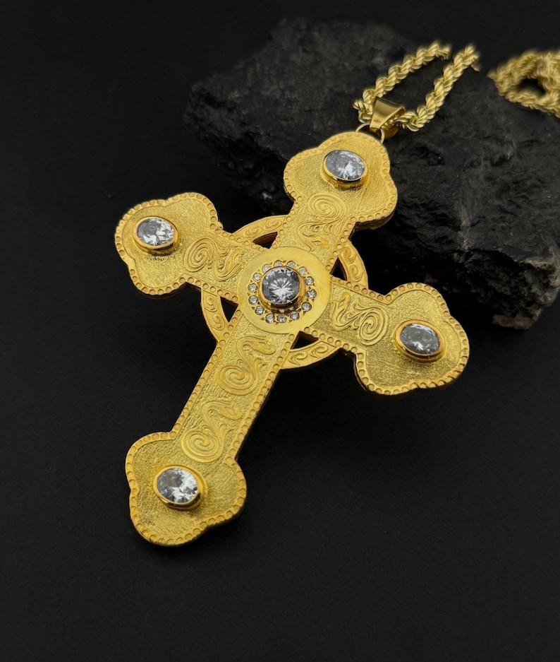 Custom Gold Cross, Amethyst Stones, Large Pectoral Cross , Religious ...