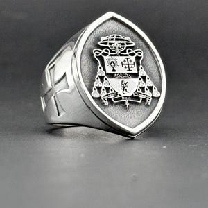 Bishop Ring With Papal Coat of Arms – Pope Francis Inspired Cross Ring ...