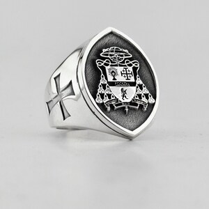 Bishop Ring With Papal Coat of Arms – Pope Francis Inspired Cross Ring ...