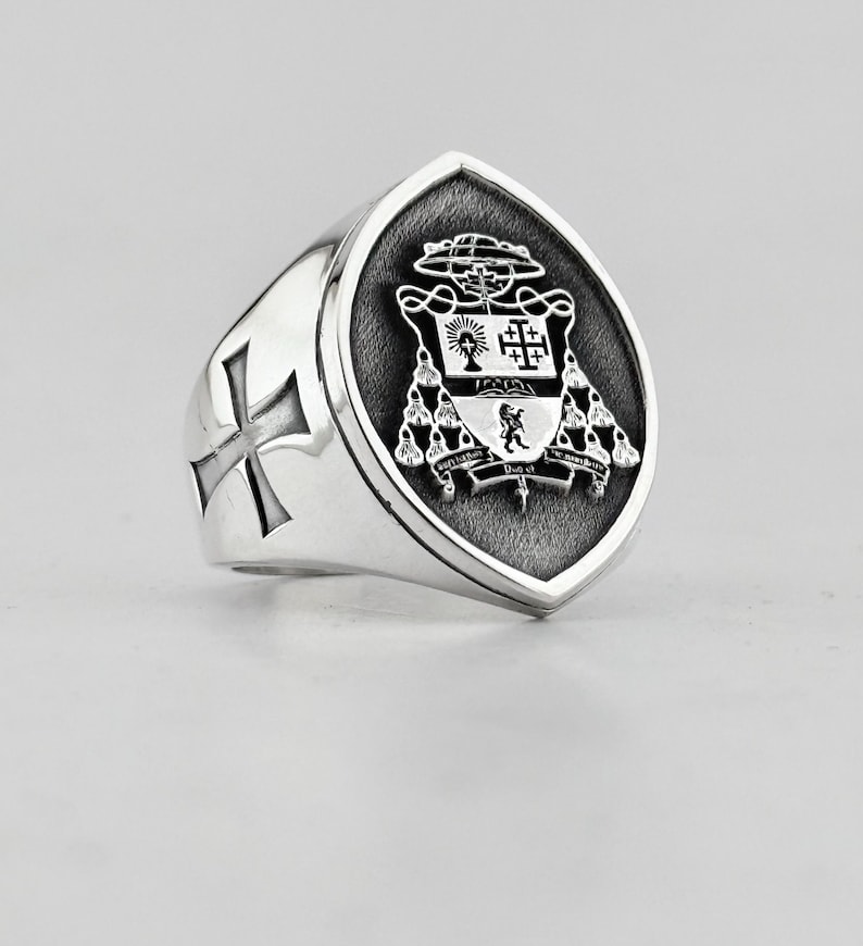 Bishop Ring With Papal Coat of Arms – Pope Francis Inspired Cross Ring ...