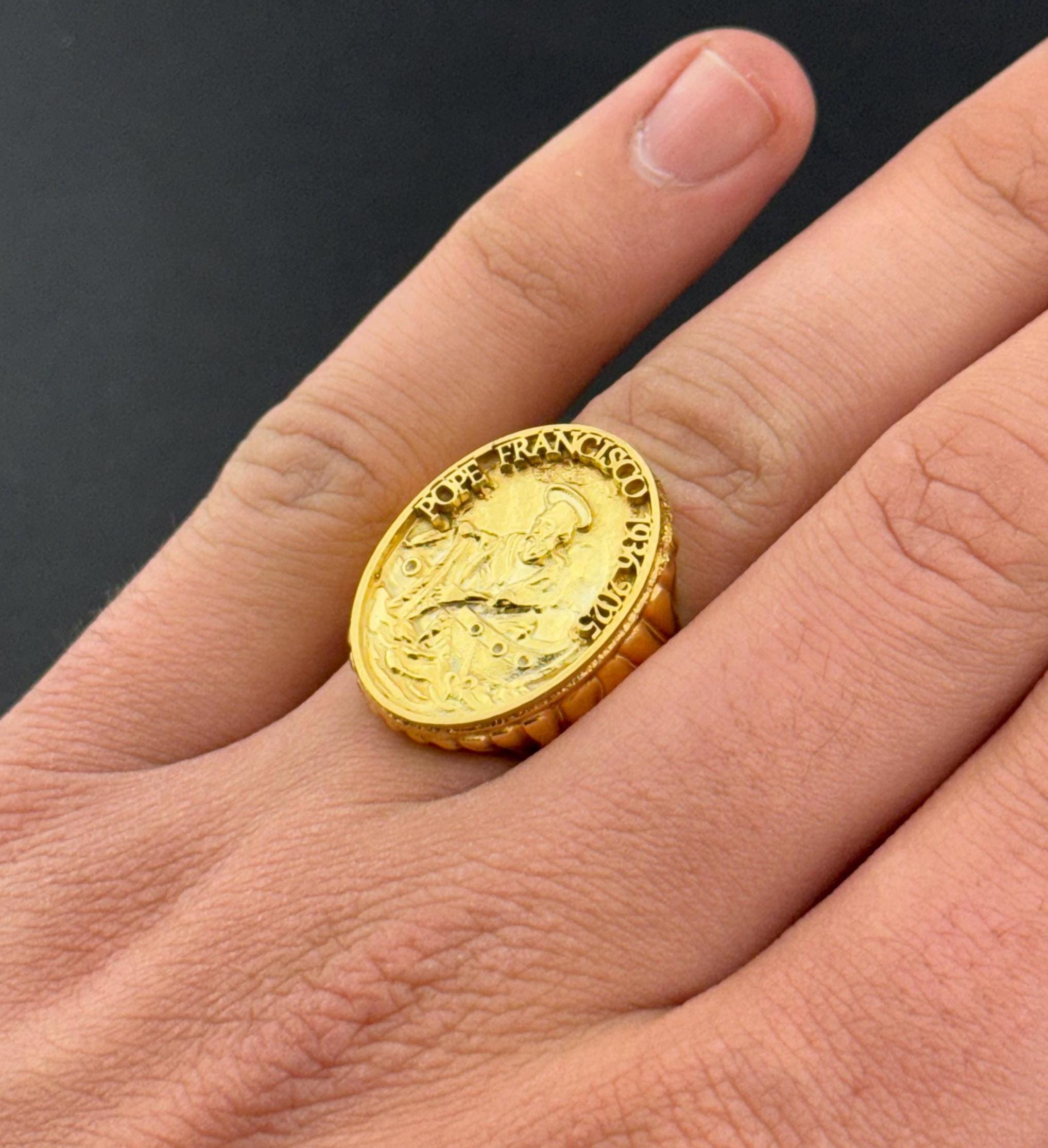 Custom Pope Francisco Silver Fisherman Ring • Pope Cross Ring, Saint ...