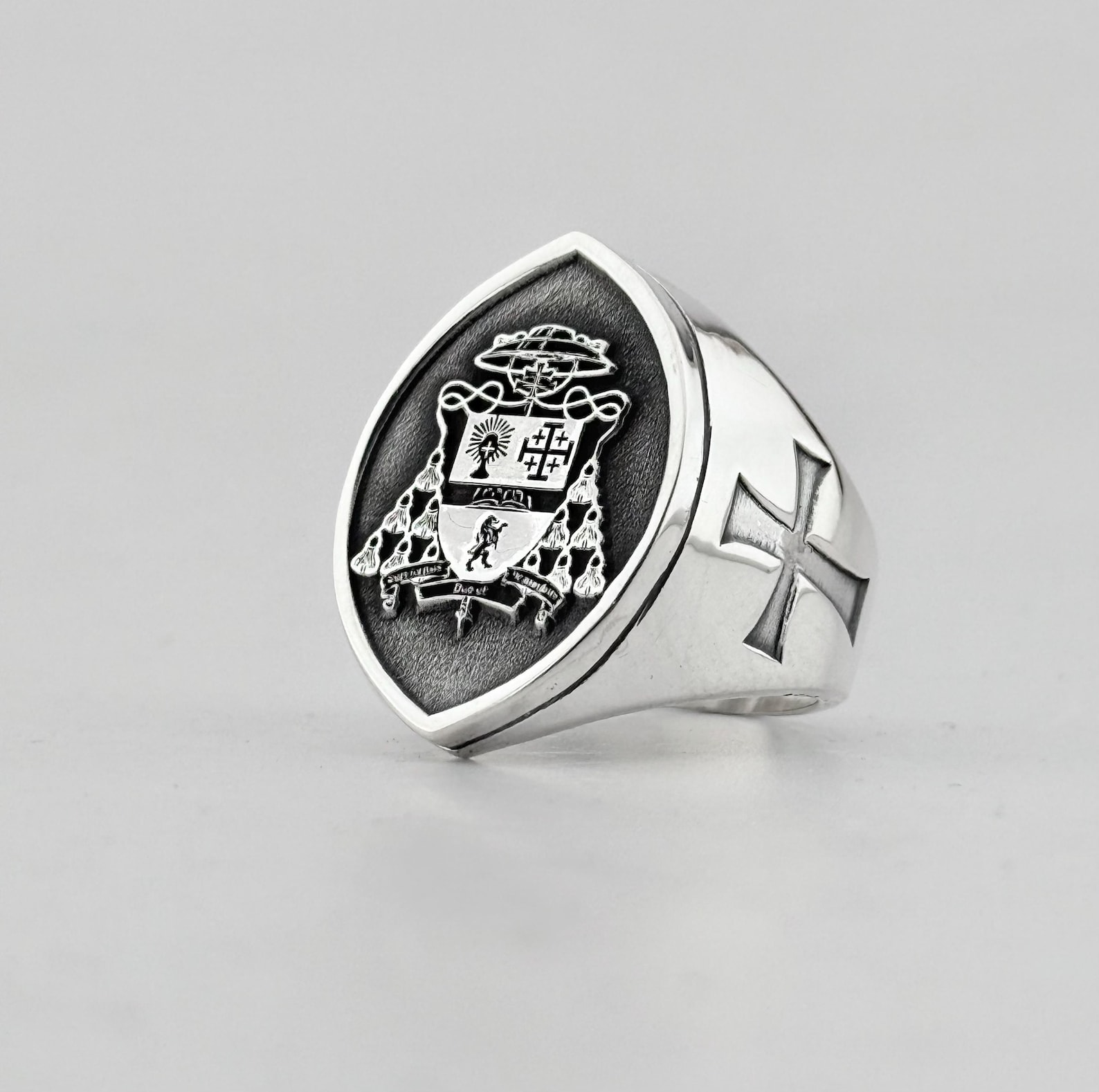 Bishop Ring With Papal Coat of Arms – Pope Francis Inspired Cross Ring ...