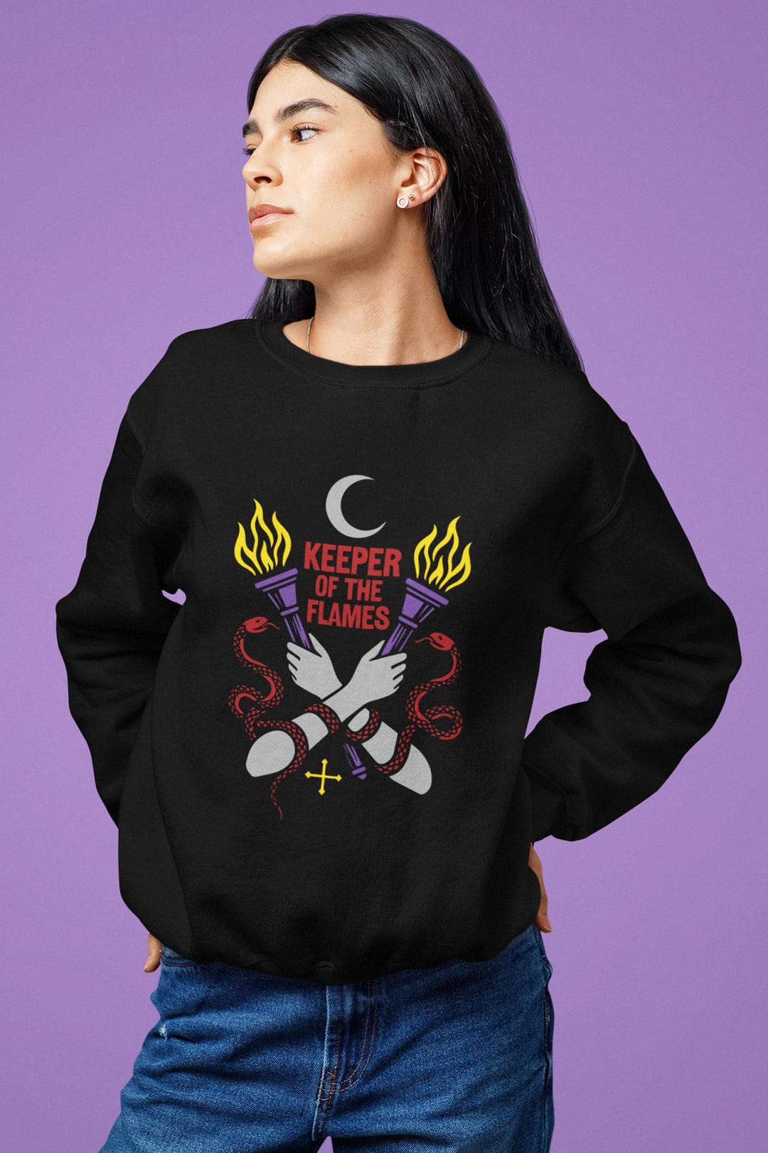 Hecate Witches Sweatshirt: Keeper of the Flames Gothic Crewneck - Etsy