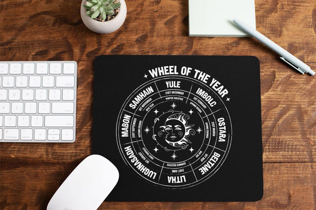Wheel of the Year Mouse Pad: Pagan Wiccan Astrology Desk Decor - Etsy