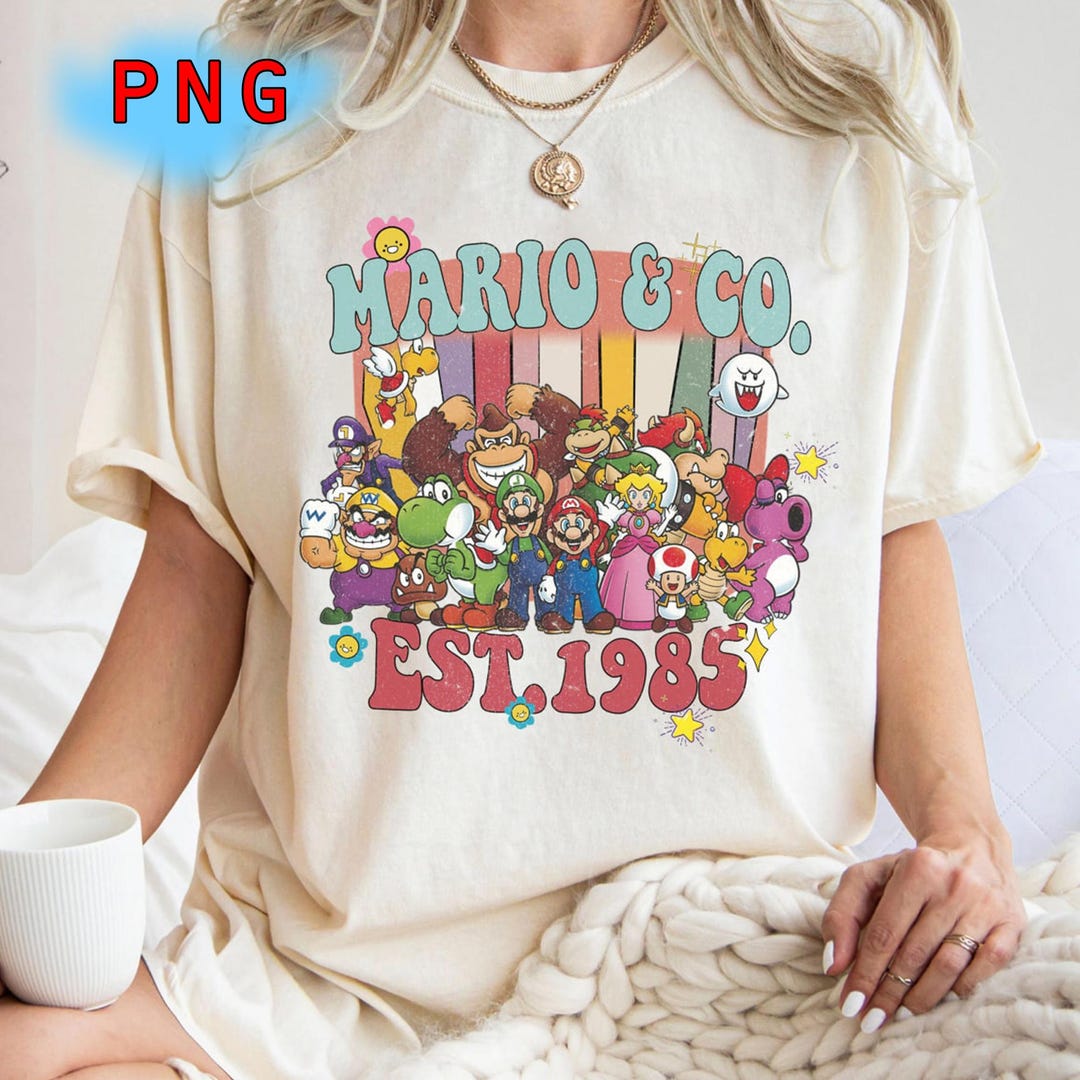 Super Mario Co. 1985 Png, Super Mario Family Png, Mario Est. 1985 Png ...