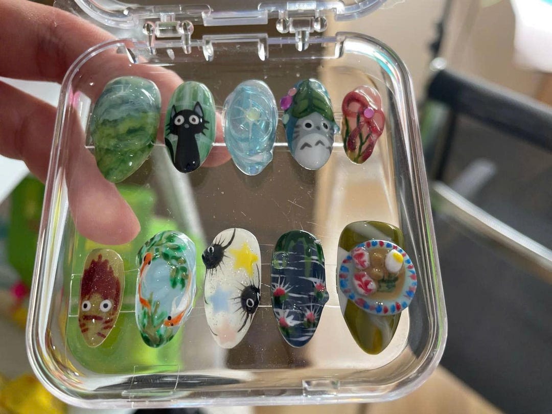 Studio Ghibli Inspired 3D Press on Nails Handcrafted Totoro, Soot ...