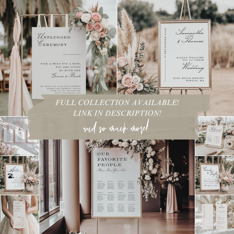 Editable Canva Wedding Reception Dinner Printable: Wedding Menu ...