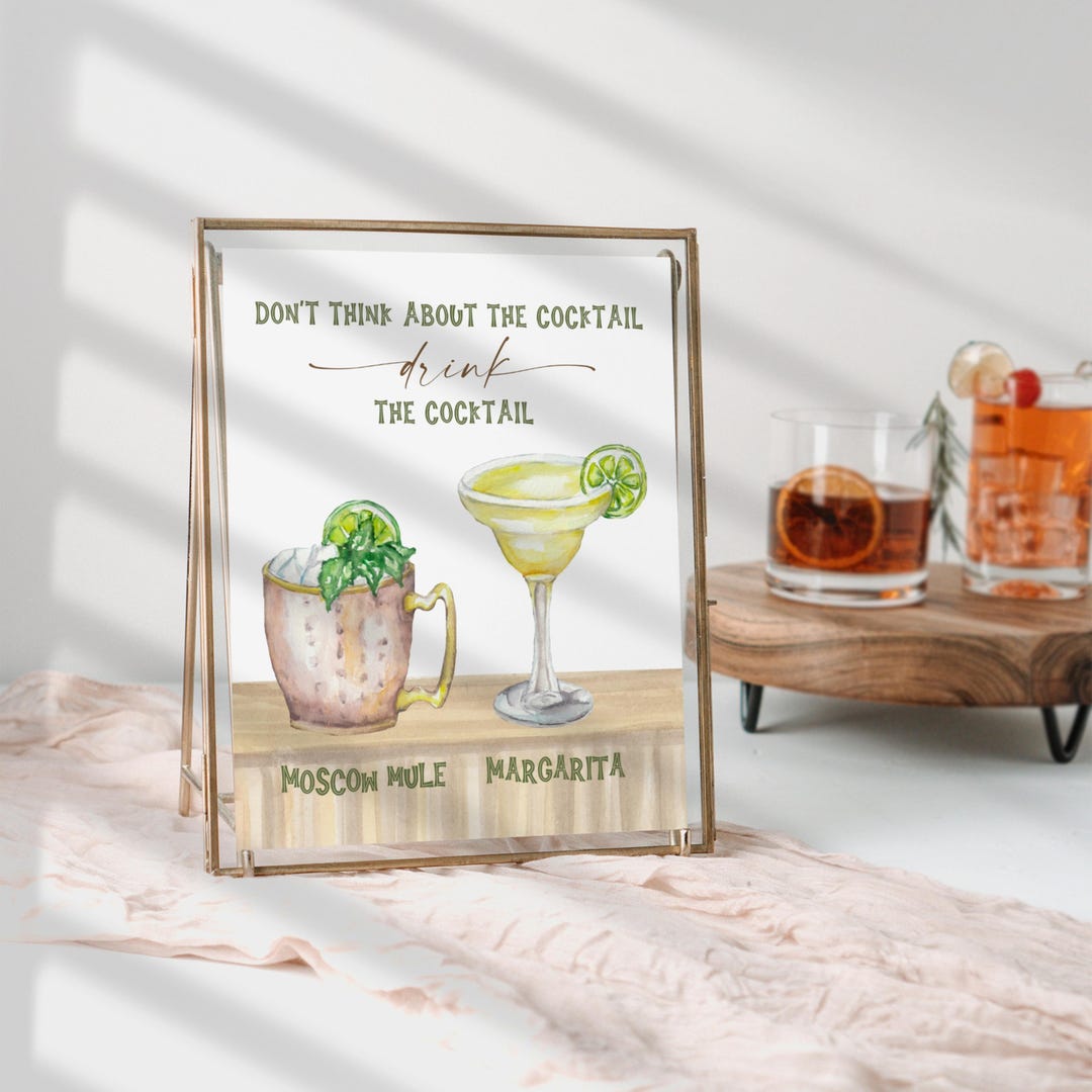 Beach Bar Cocktail Sign, Funny Signature Drink Sign Template, Tropical ...