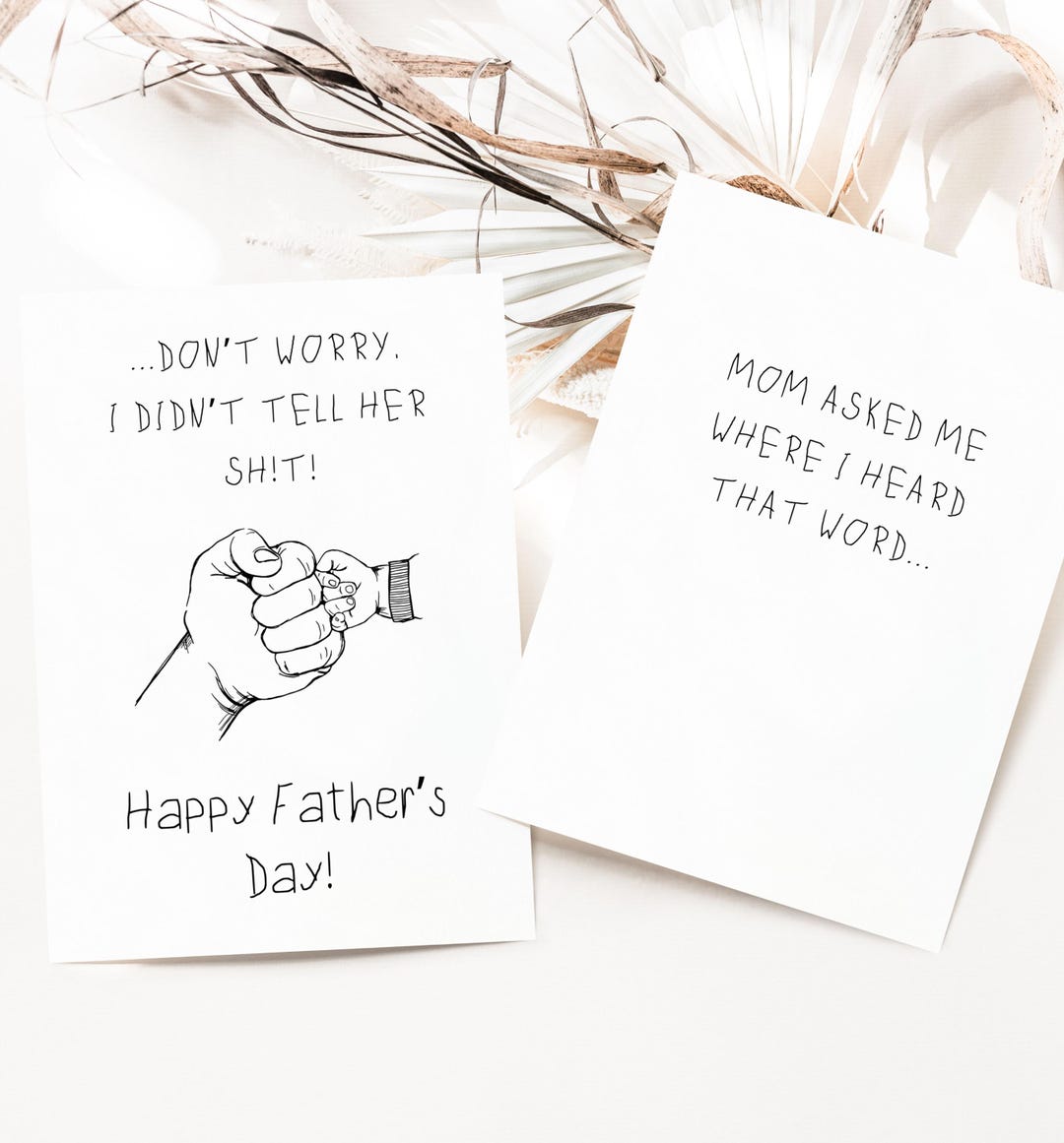 Funny Fist Bump Father's Day Card: Minimalist Dad Joke (PDF File) - Etsy