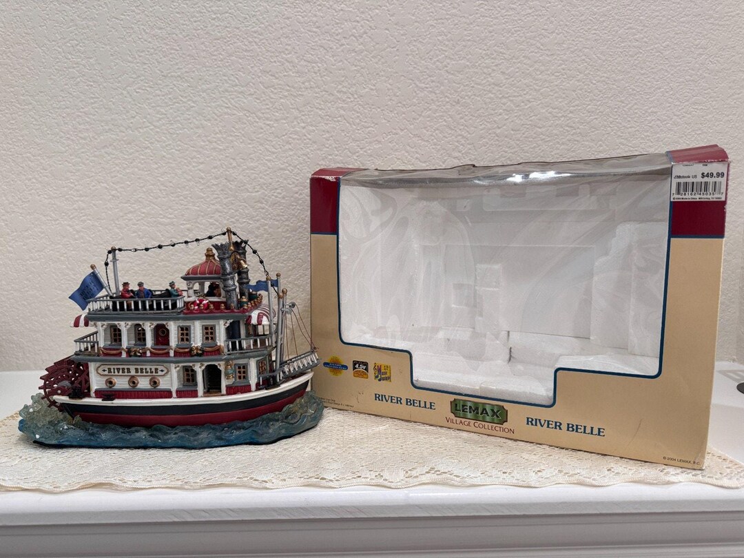 Lemax River Belle Steamboat Village Collection Lighted Musical Boat W ...