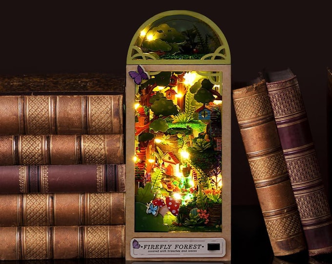 Completed Forest Path Book Nook, Forest Book Shelf Decor, Miniatures ...