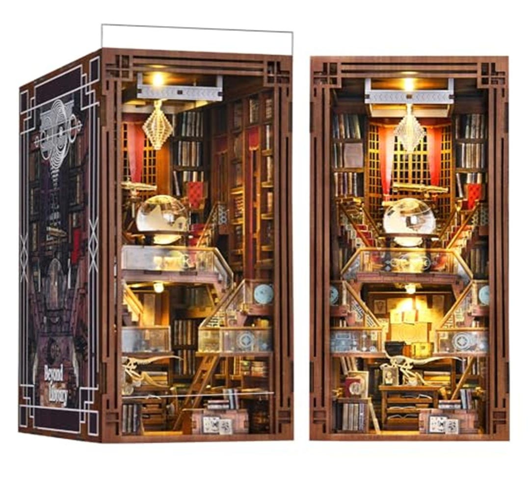 Library Book Nook: 3D Wooden Puzzle Shelf Insert Model - Etsy