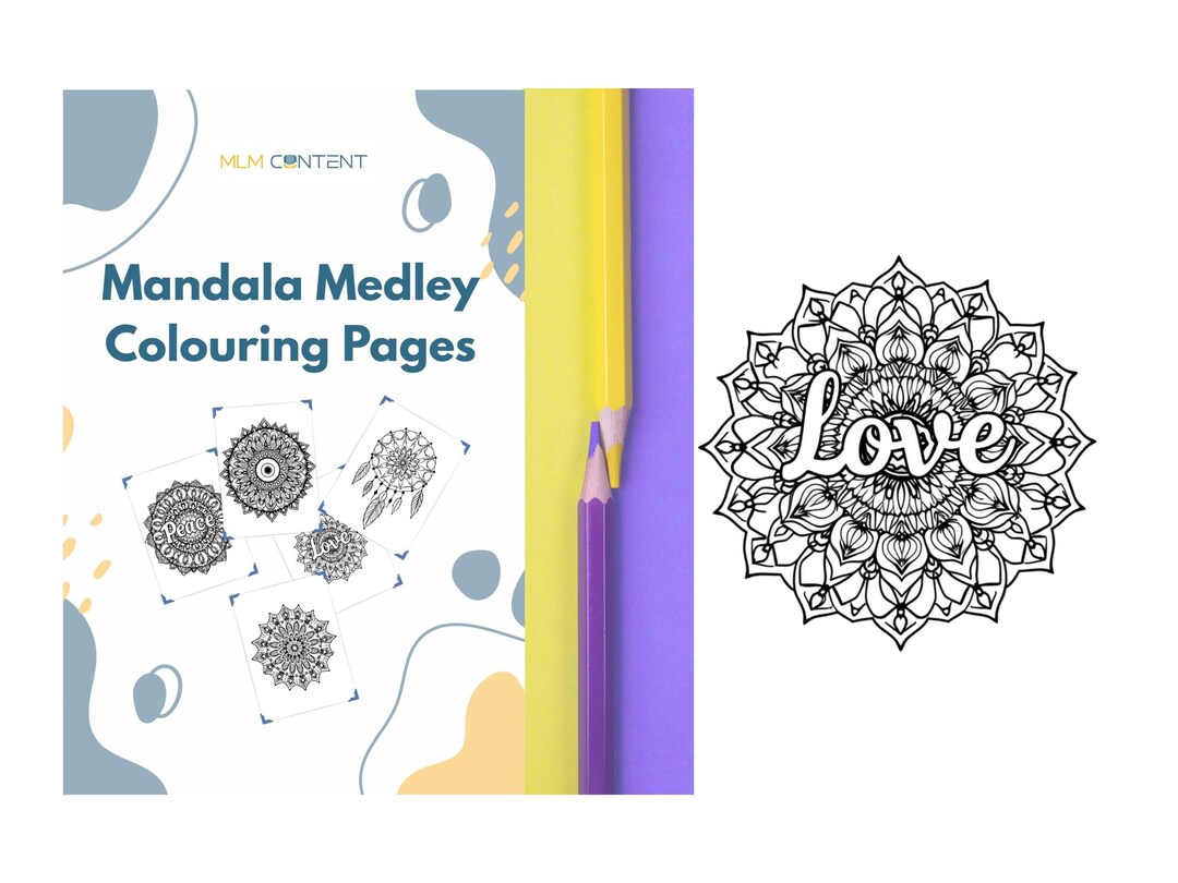 Mandala Coloring Pages: Medley Designs, Printable A4 (PNG Digital ...