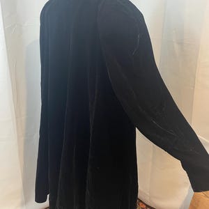 Black Velvet Frock Coat 1980s Vintage Duster Jacket Kimono Goth Witchy ...