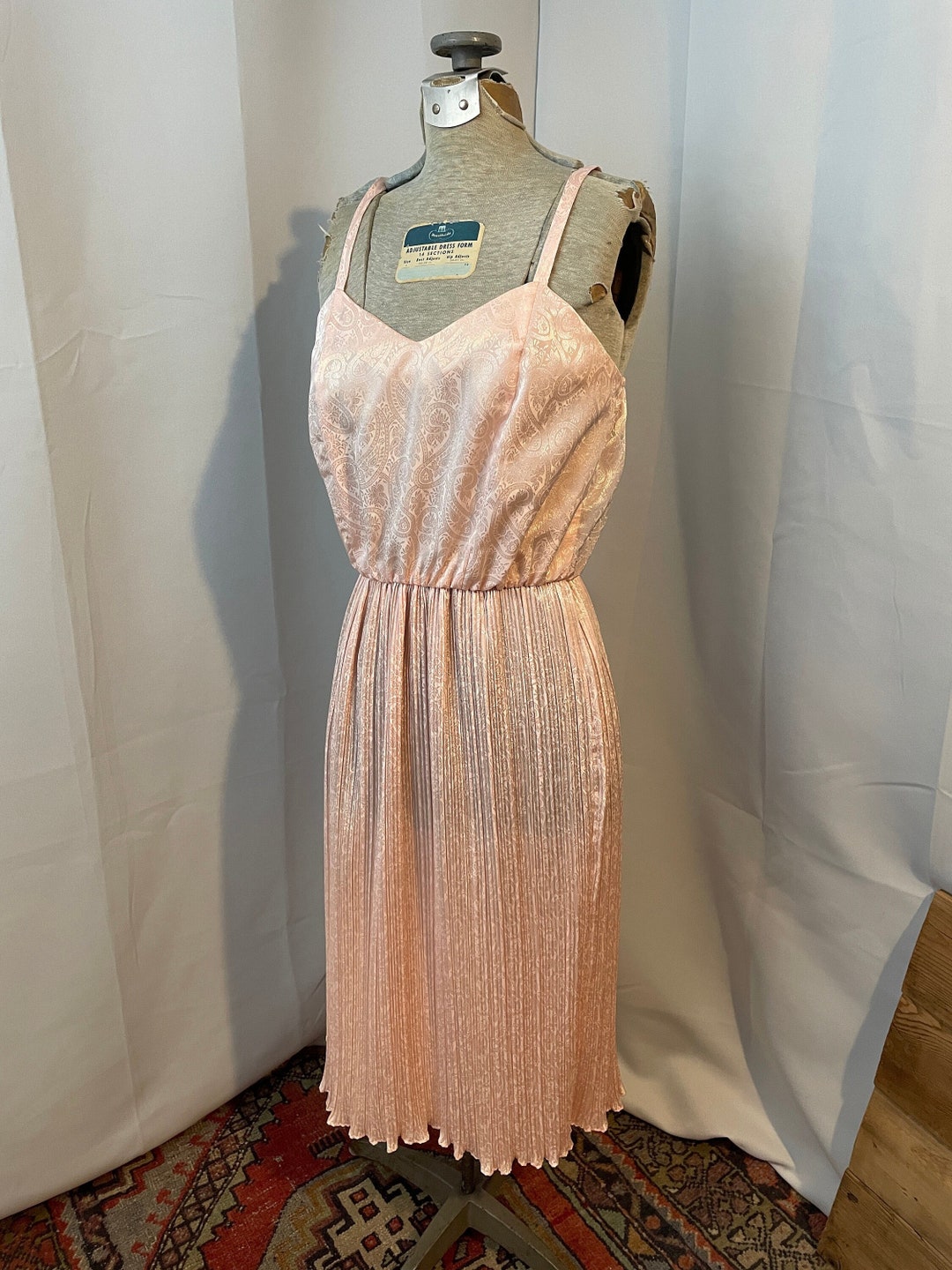 1970s Pastel Pink Dress Ballerina Balletcore Pleated Romantic ...
