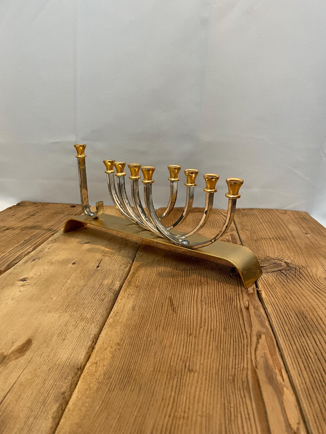 Menorah Wainberg 1960s Vintage 24k Gold Silver Plated Midcentury Modern ...