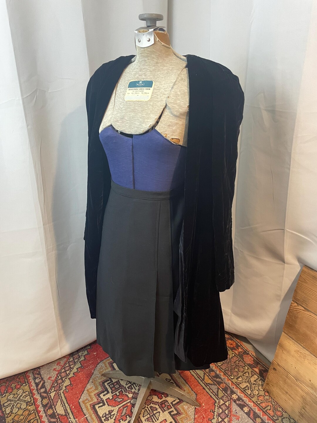 Black Velvet Frock Coat 1980s Vintage Duster Jacket Kimono Goth Witchy ...