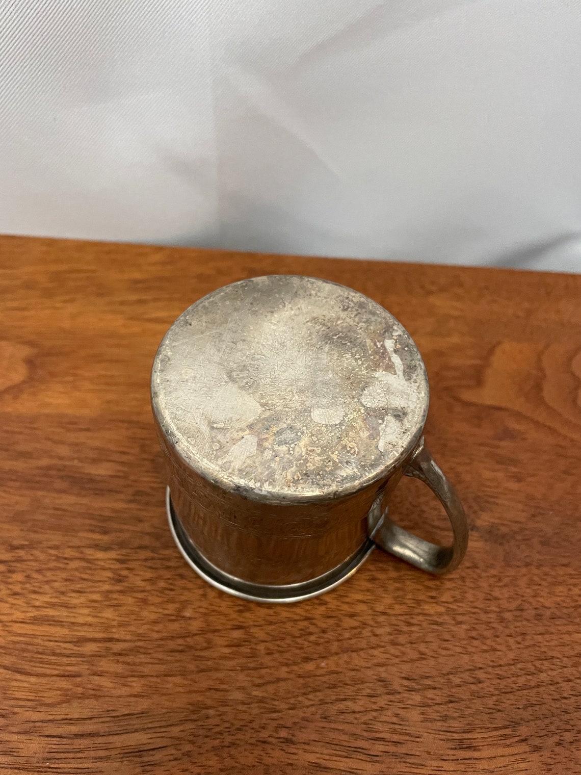 Silver Baby Cup Mug Oneida Silver-plate With Faces and Alphabet Vintage ...