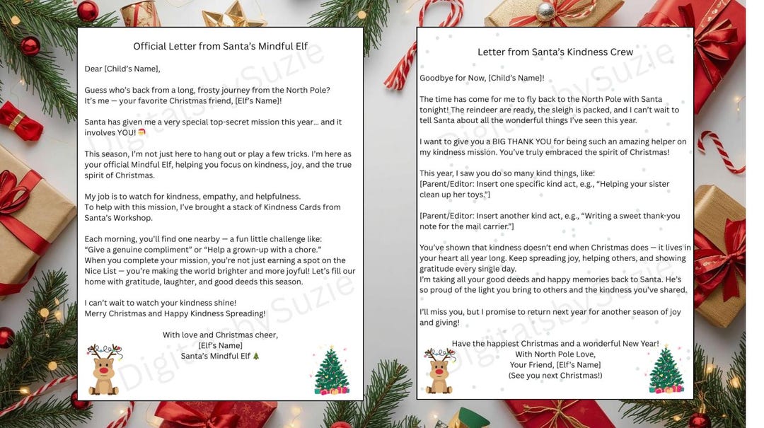 Editable Elf Kindness Letter | Santa's Mindful Mission (PDF) - Etsy UK