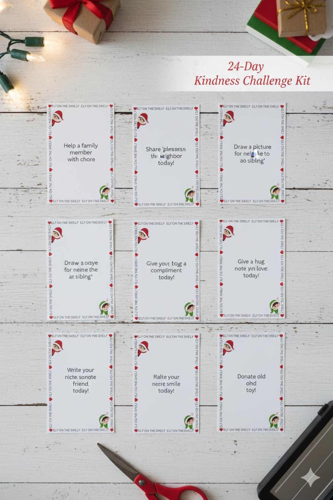 Kindness Elf Kit | 25 Day Printable Props | Mindful Elf Kindness Cards ...