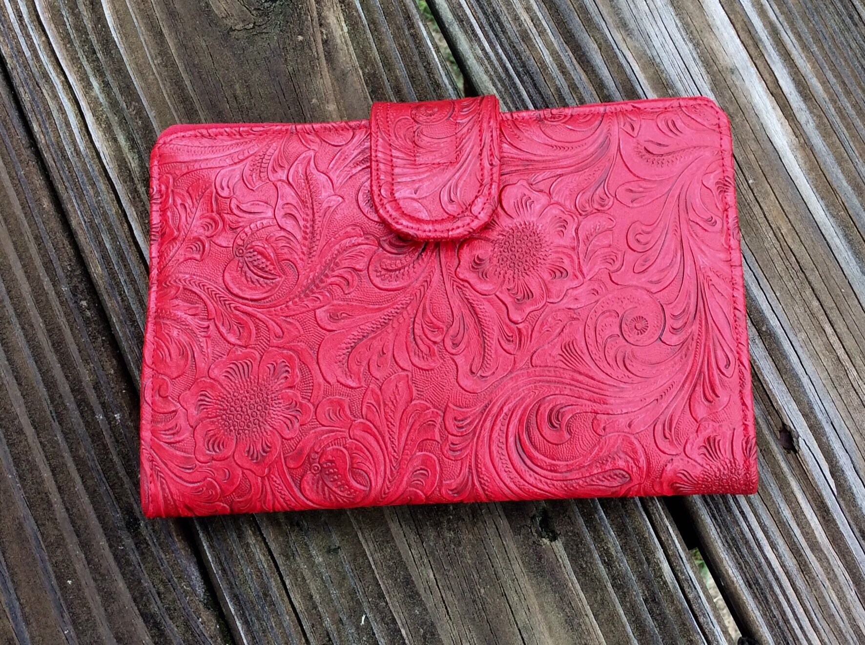 Red Wallet Vinyl Tooled Texture - Etsy