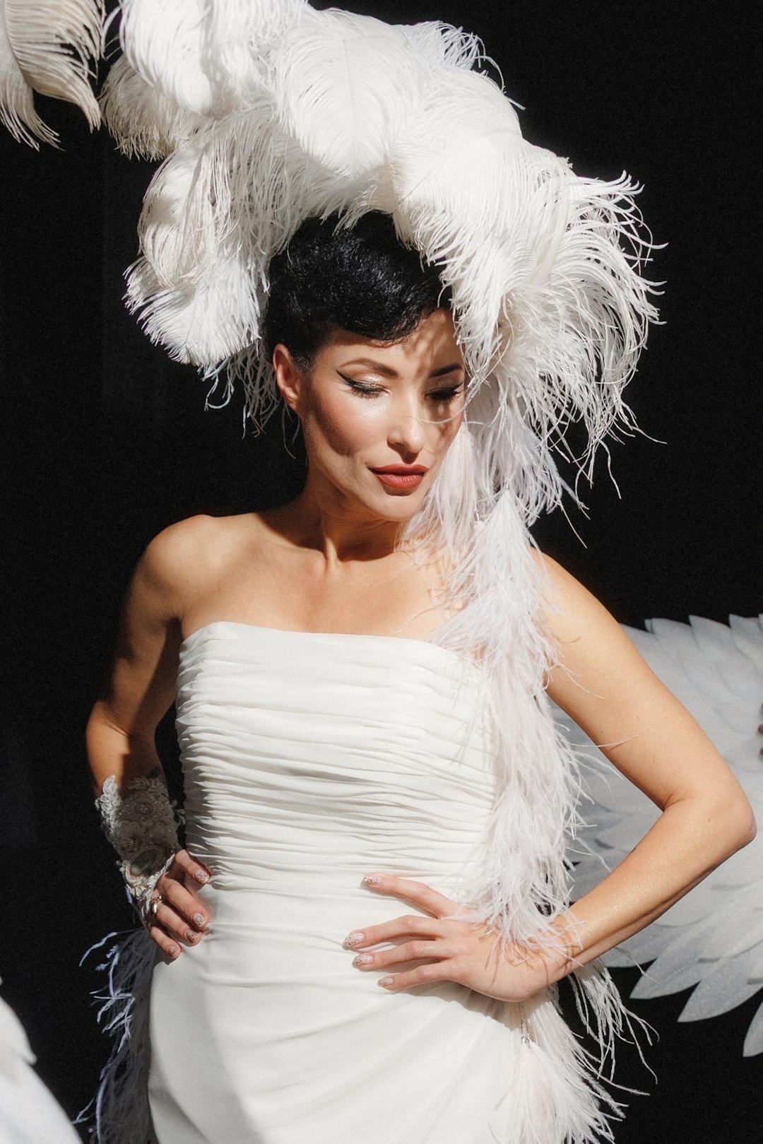 White Feather Head Piece - Etsy