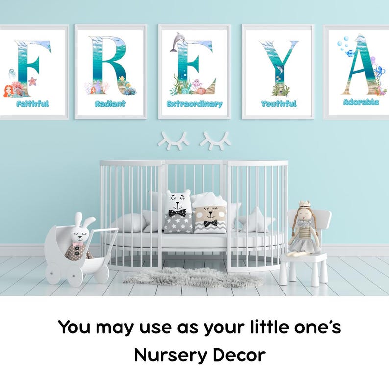 Underwater Alphabet Nursery Printables A-Z | Ocean Theme Kids Letters ...