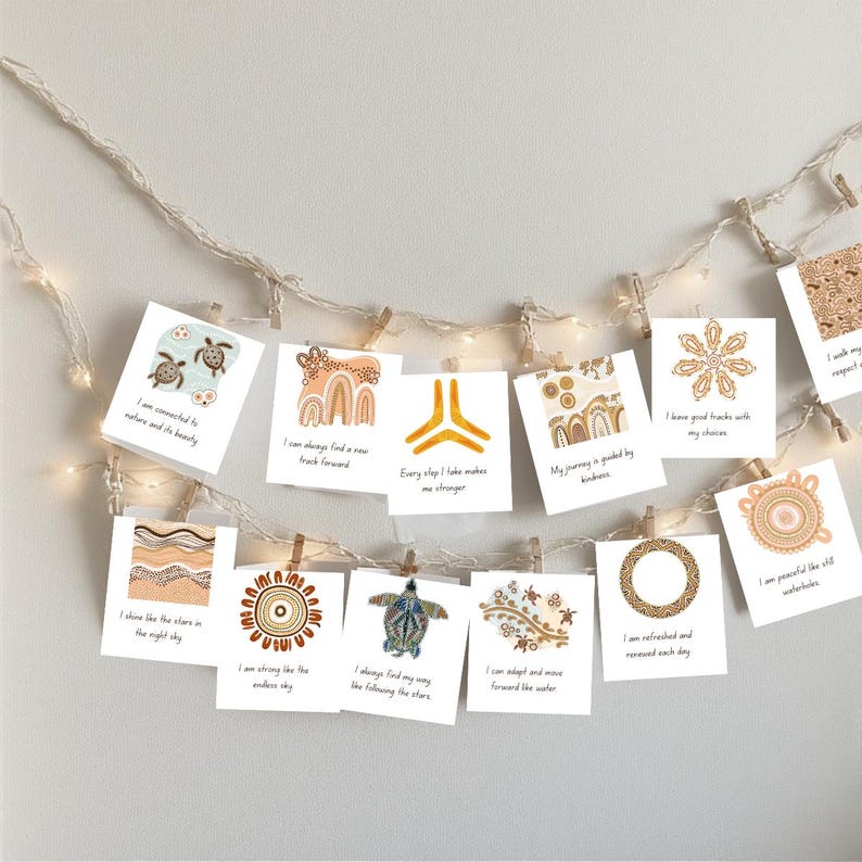 Aboriginal Art Affirmation Cards: Mindfulness & Respect (digital ...