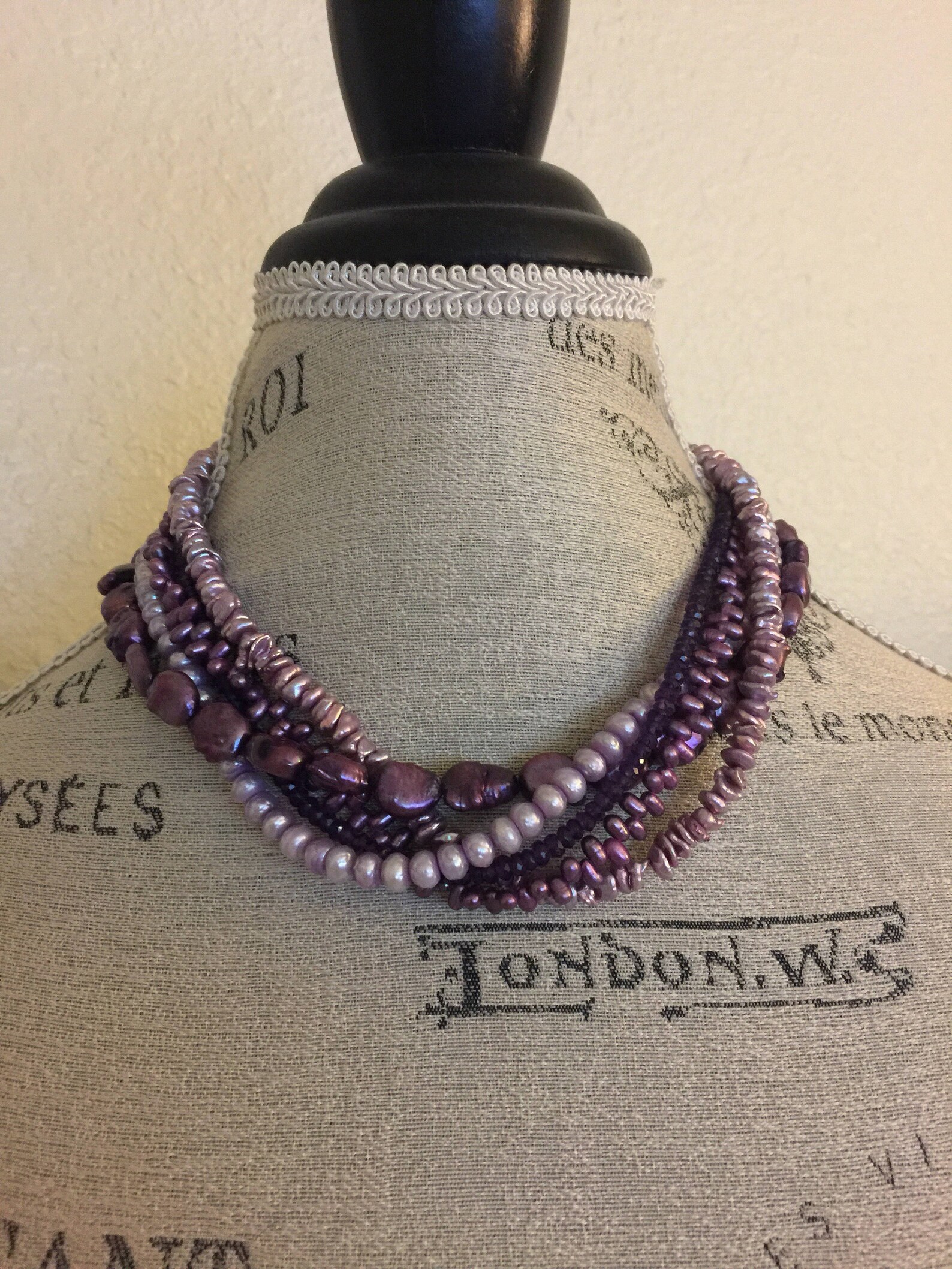 PURPLE PEARL NECKLACE - Etsy