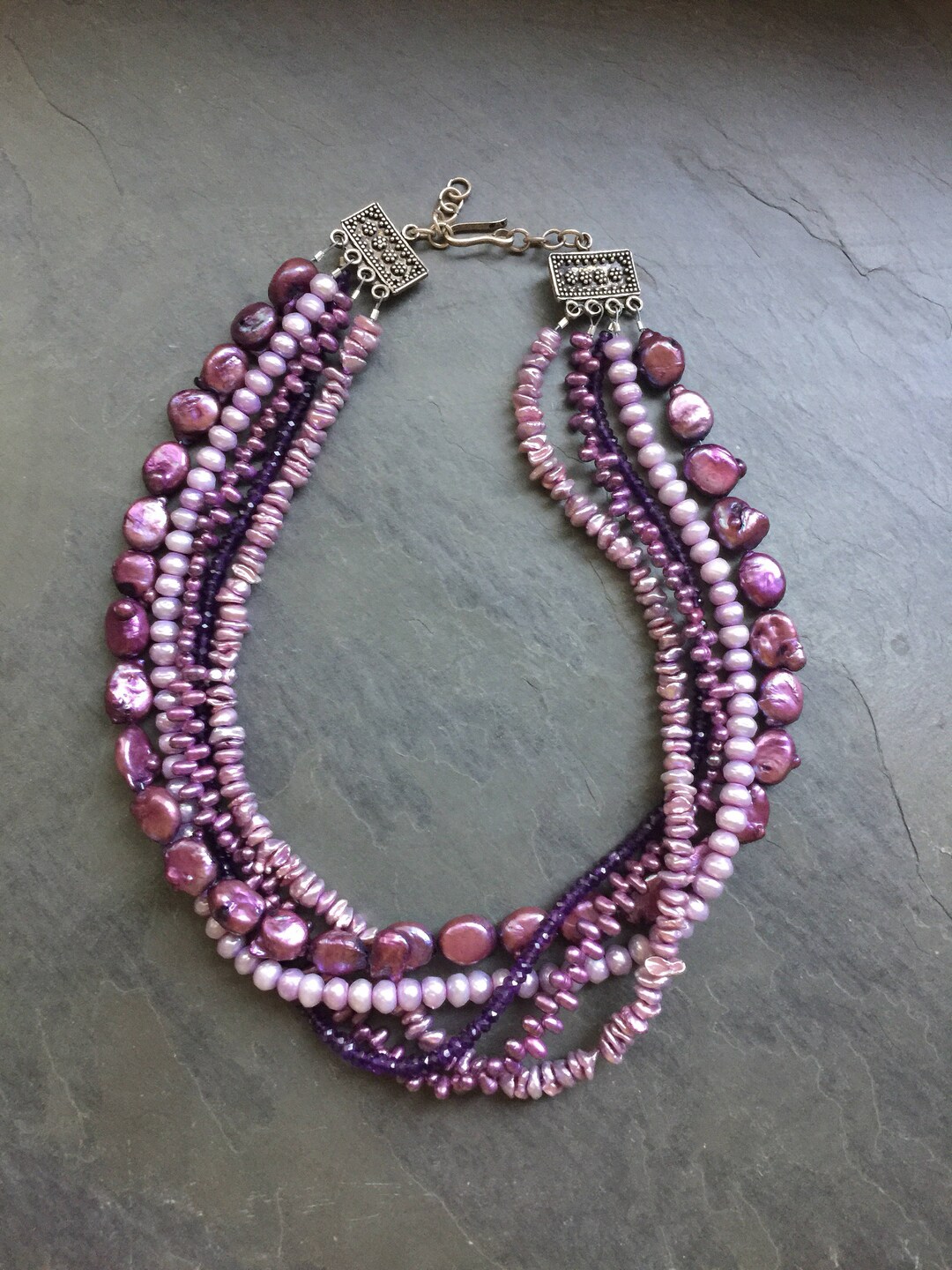 PURPLE PEARL NECKLACE - Etsy