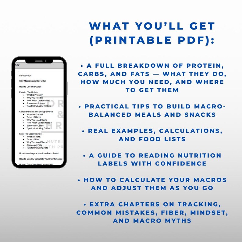 The Macronutrient Blueprint | Printable Nutrition Guide PDF - Etsy