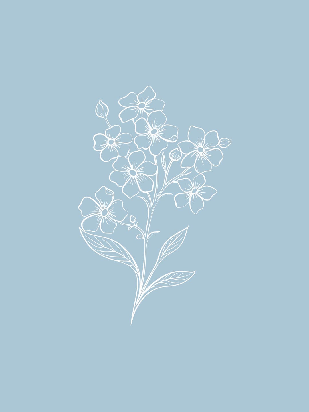 Forget-me-not Art Print - Etsy