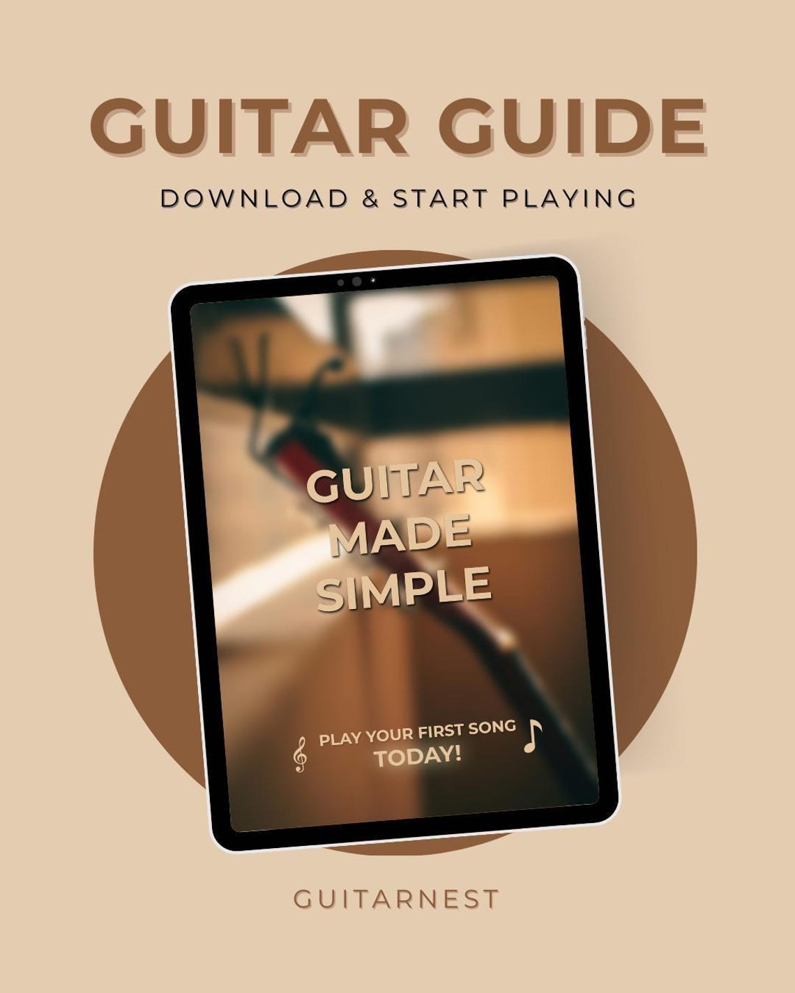 Beginner Guitar Course PDF – Printable Practice Planner + Easy Chords ...