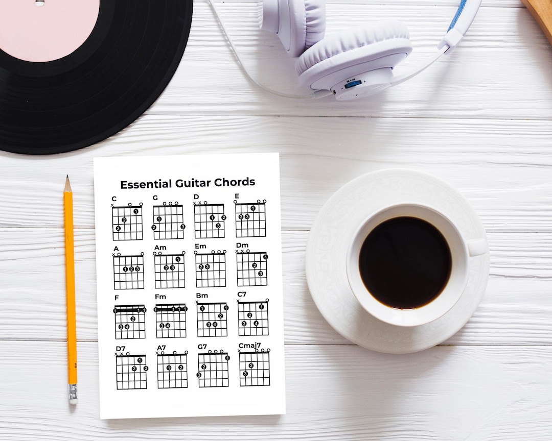Guitar Chord Chart Printable | Beginner Guitar Chords | A4 & US Letter ...