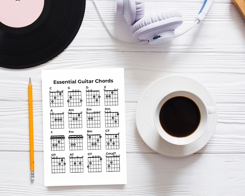 Guitar Chord Chart Printable | Beginner Guitar Chords | A4 & US Letter ...