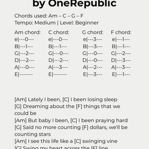 Guitar Chords & Tabs Beginner’s Guide – Easy Song Tutorials With ...