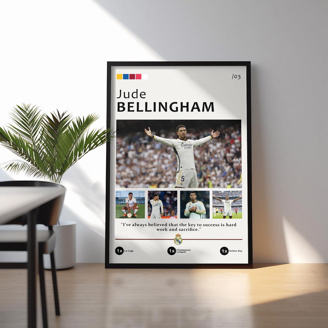 Jude Bellingham Poster / Real Madrid Football Club Poster / Printable ...