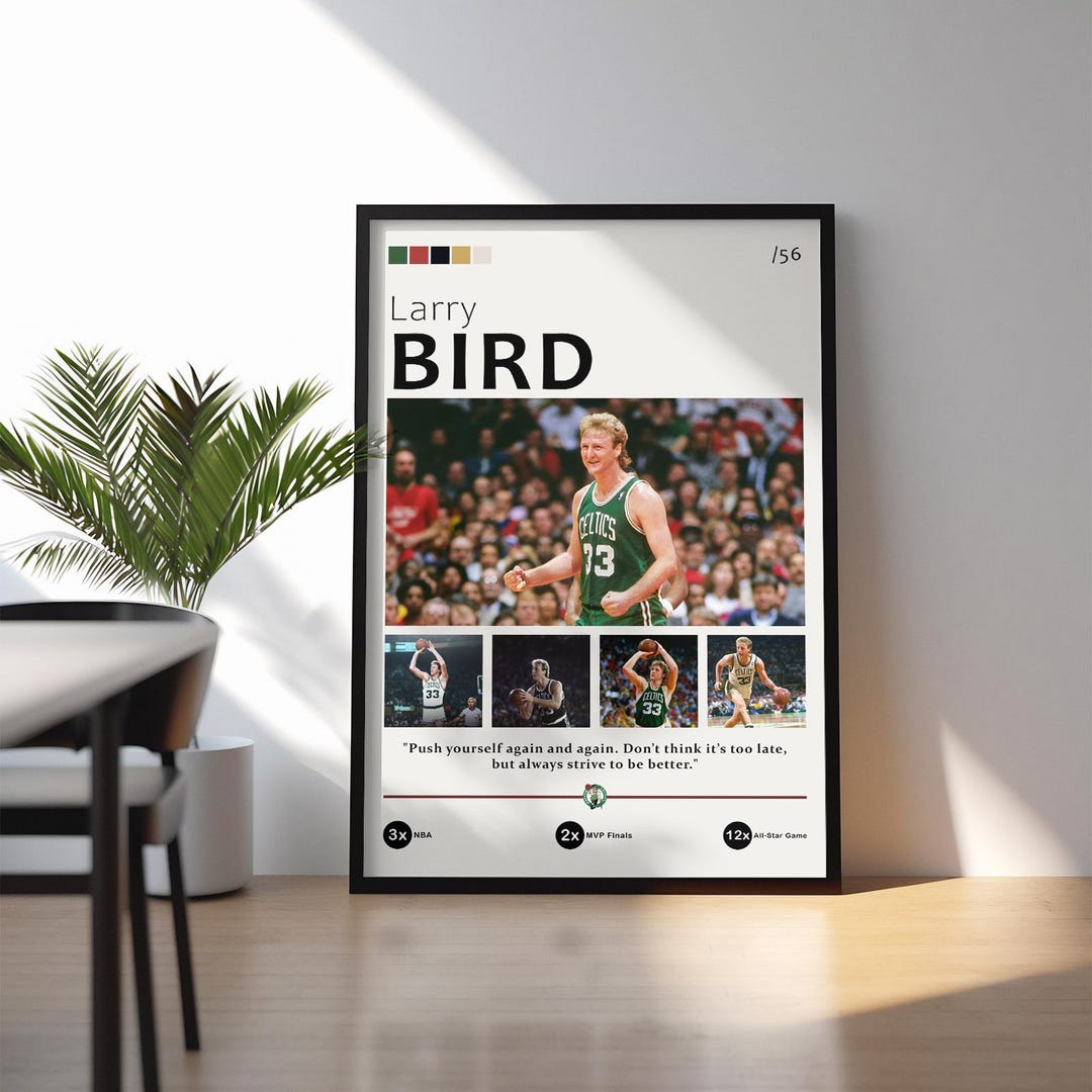 Larry Bird Poster / Basketball Poster / NBA Basketball Print ...