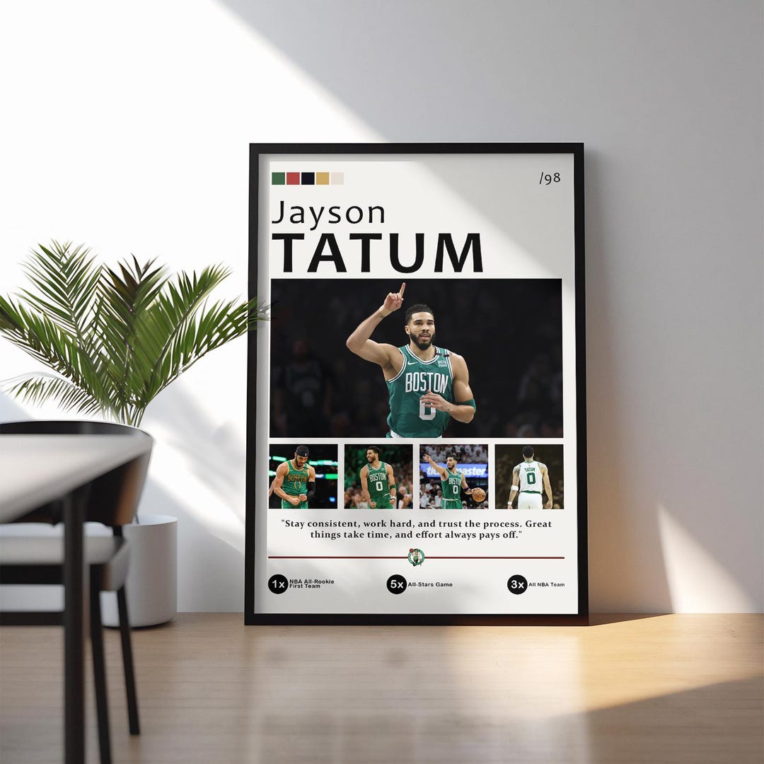 Jayson Tatum Poster / Boston Celtics Print / Tatum Fan Gift ...