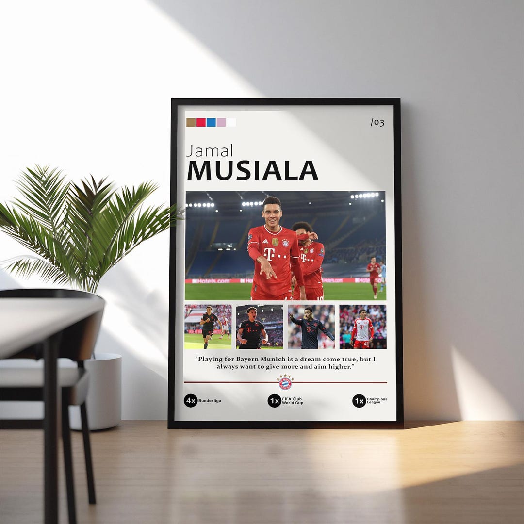 Jamal Musiala Poster / Bayern Munchen Poster / Jamal Musiala Print Art ...