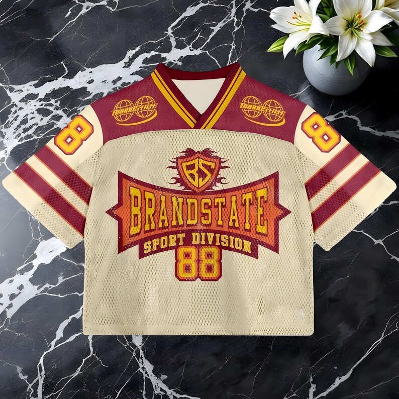 Box Fit Vintage-inspired Mesh Jerseys – Retro Streetwear Graphic Top ...