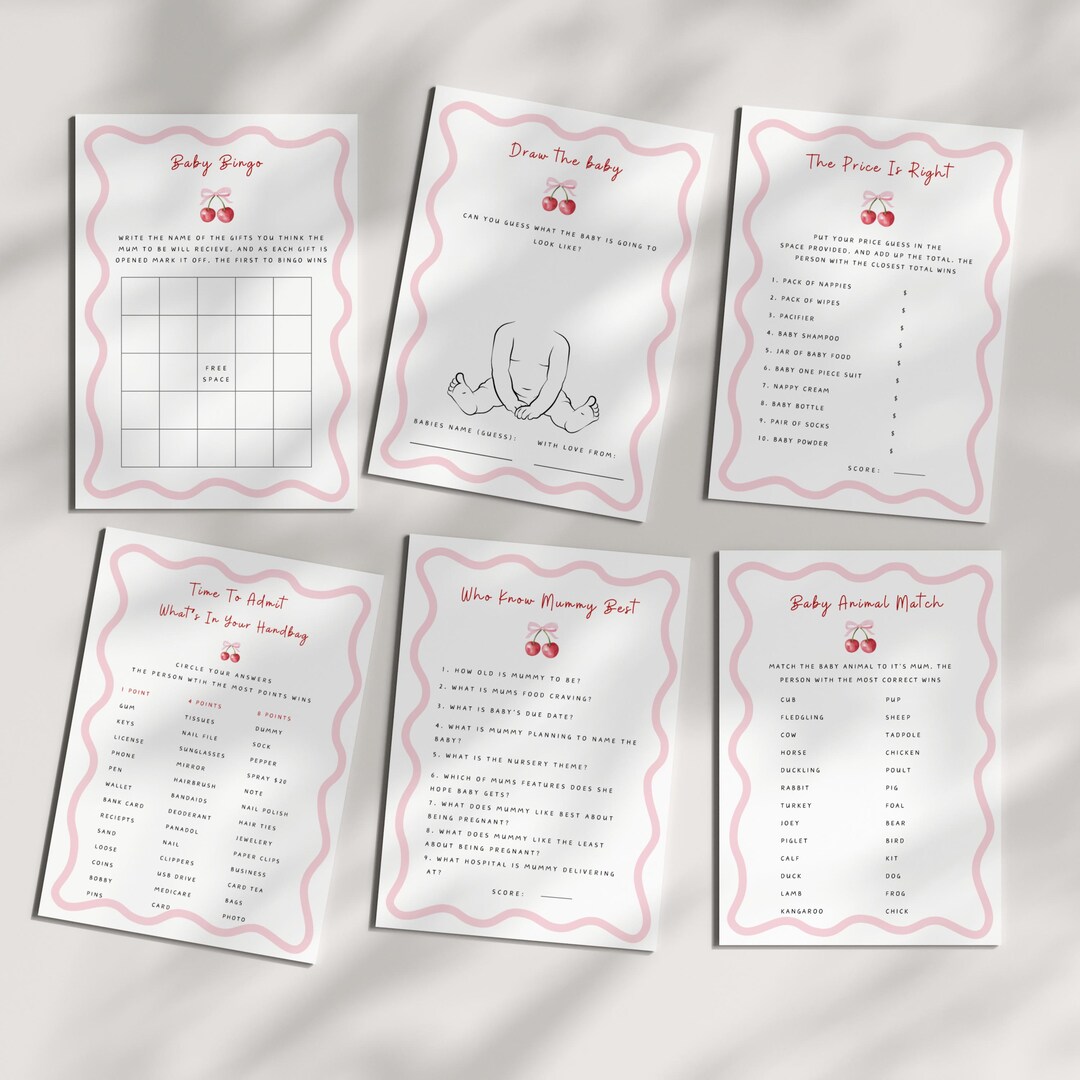 Shes the Cherry on Top Baby Shower Games | Editable Cherry Games | Fun ...