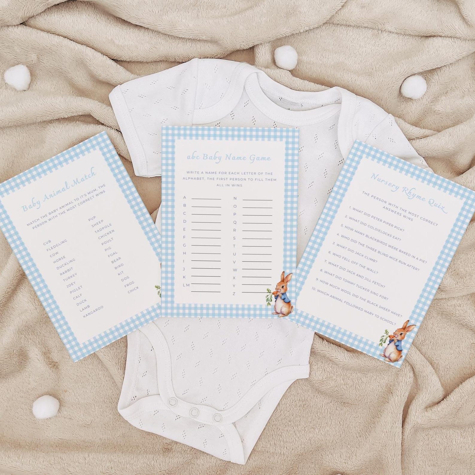 Bunny Baby Shower Game Bundle | Peter Rabbit Baby Shower Games ...