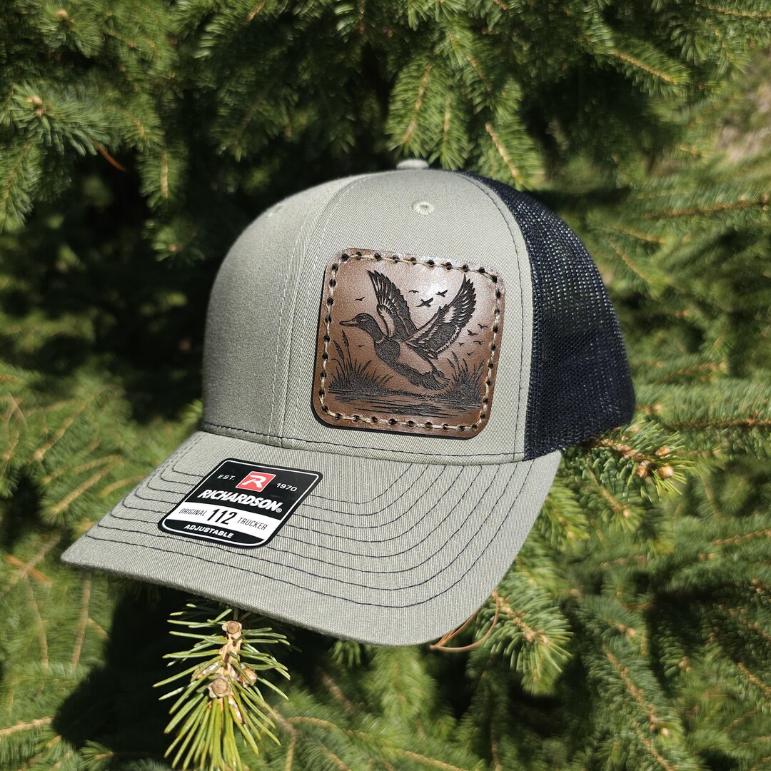 Duck Hunting Trucker Hat – Hand-sewn Leather Patch – Beeswax Armored ...