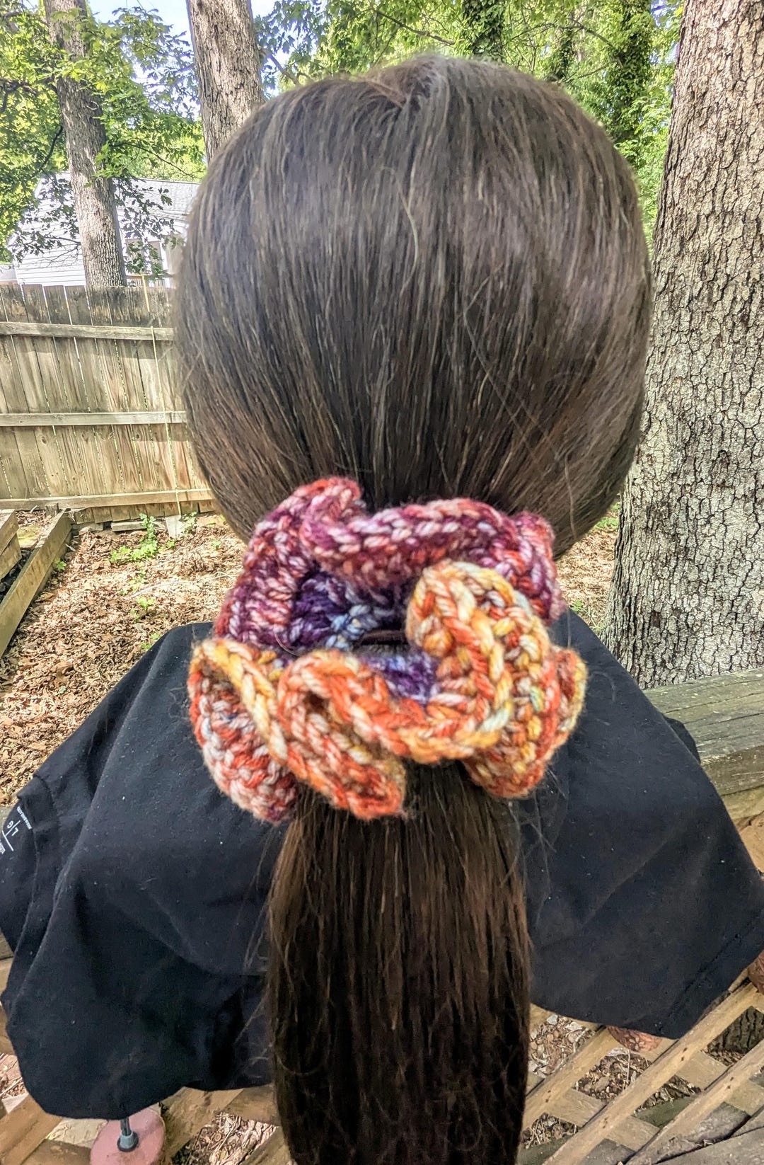 Large, Colorful Ruffled Crochet Hair Scrunchies - Cute and Preppy Hair ...